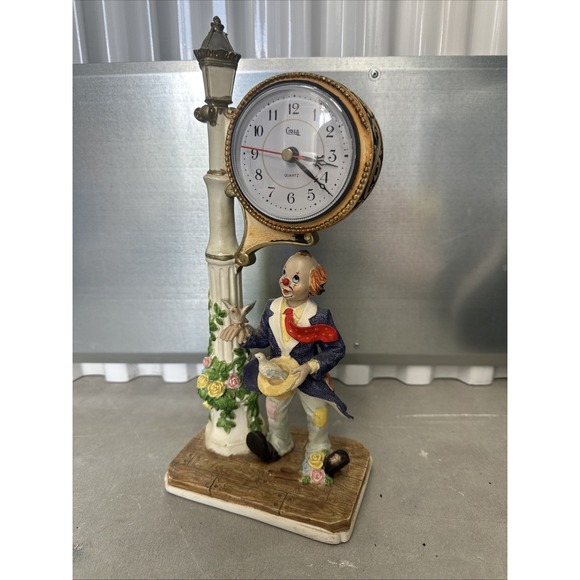 Accessories | Vintage Crosa Quartz Clock Clown Colorful Clock Hobo ...